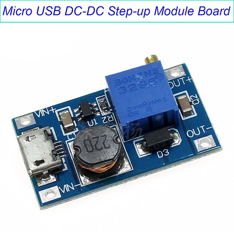 Micro Usb 2-24V Para 5V-28V 12V 9V 24V 2A Dc-Dc Impulso Step-Up Módulo ...