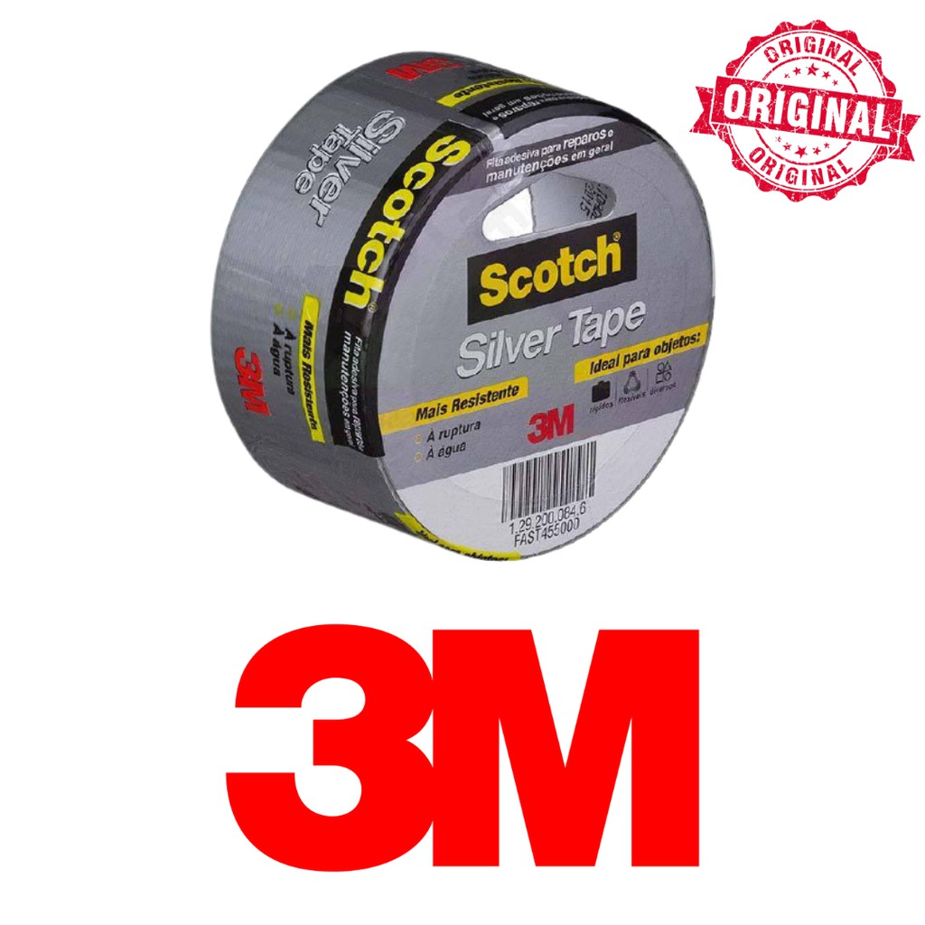 Fita Silver Tape 3m Alta Resistencia Cinza Scotch Original 45mmx5m ...