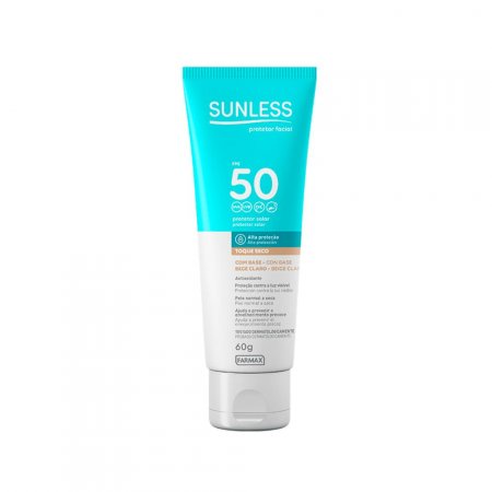 Protetor Solar Facial Fps50 Sunless c/ Base Sem Cor Toque Seco - 60g ...
