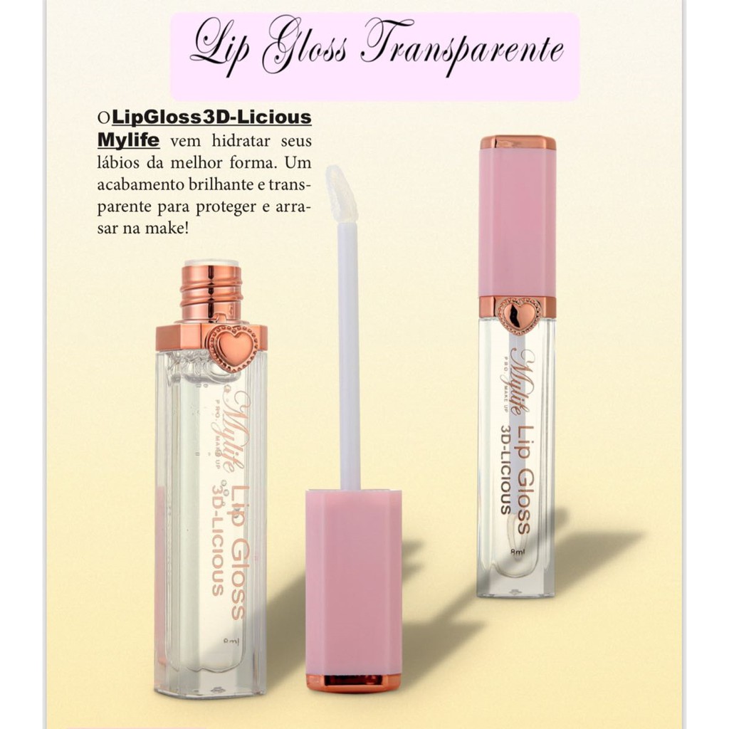 Lip Gloss Transparente 3D-Licious MyLife | Shopee Brasil