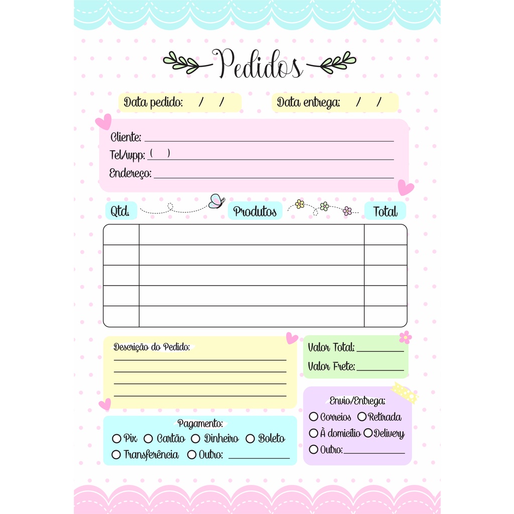 Bloco de pedidos A6 - Mod.14 | Shopee Brasil