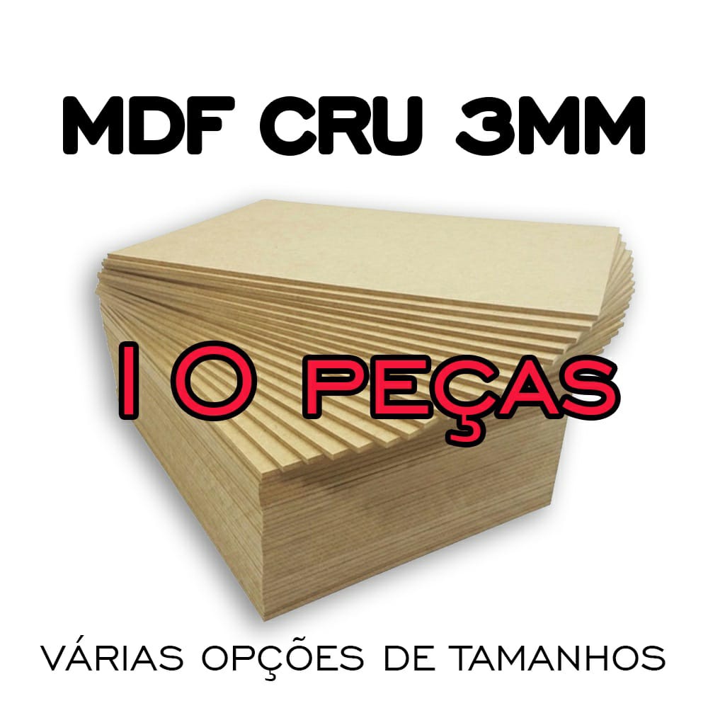 Chapa de MDF, Placa 10 pçs CRU A4,14X20,20X20,20X25,20X28,20X30,20X35 ...