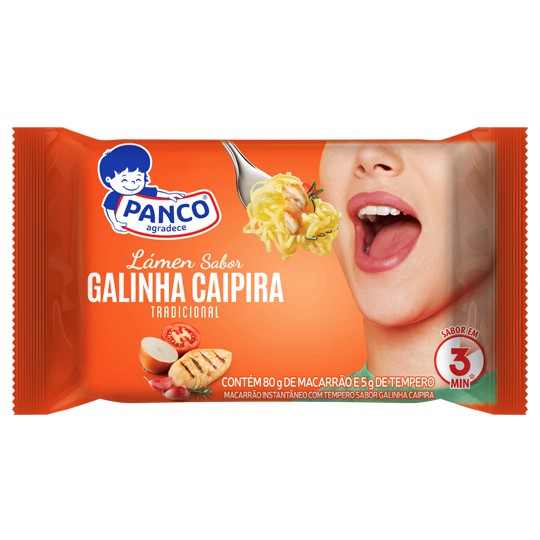 Lamen Sabor Galinha Caipira Tradicional Panco 85g - Three Foods ...