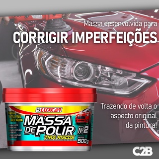 Massa de polir N2 Luxcar 500g para polimento de pintura renova brilho cor e elimina riscos ...