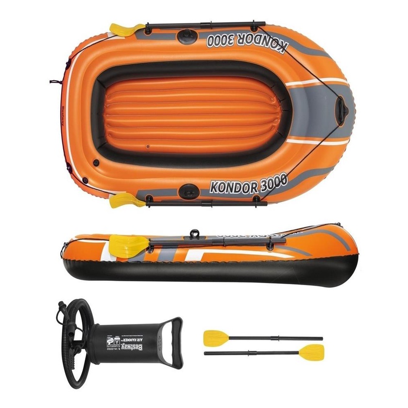 Bote Inflavel BST Kondor 3000 2Pessoas + Bomba +Par De Remos | Shopee Brasil