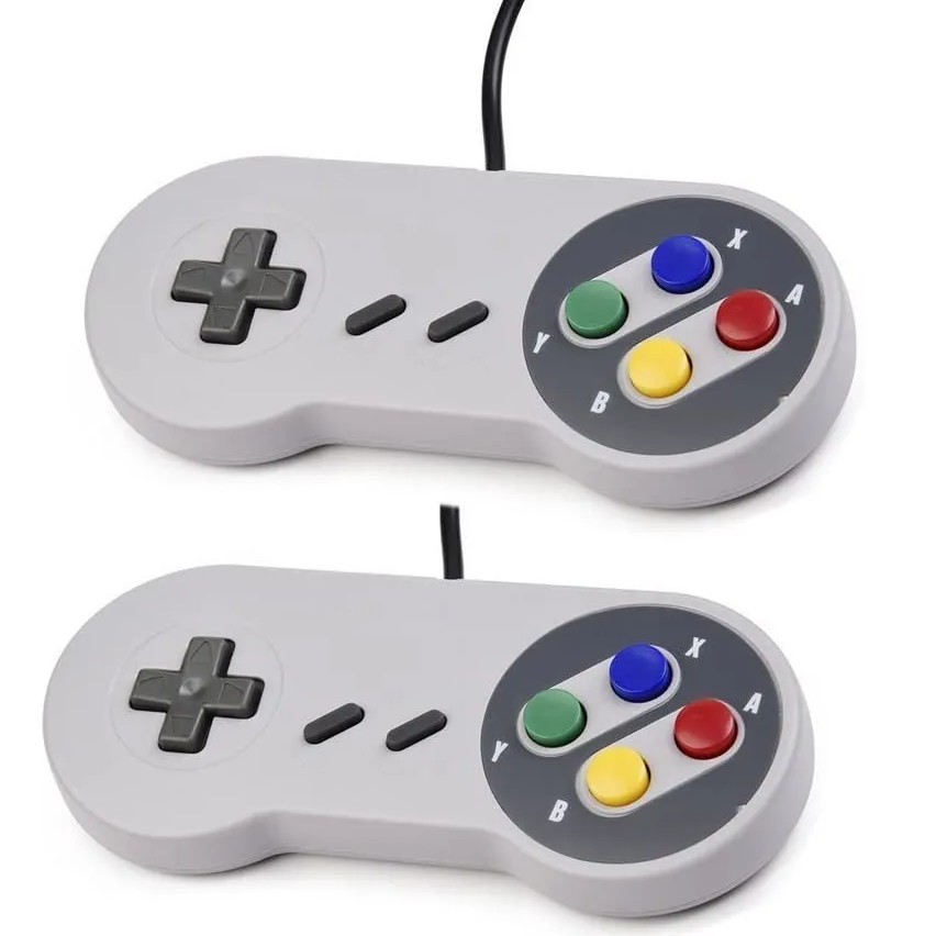 2 Controle Super Nintendo Snes Joystick Usb Emulador Pc | Shopee Brasil
