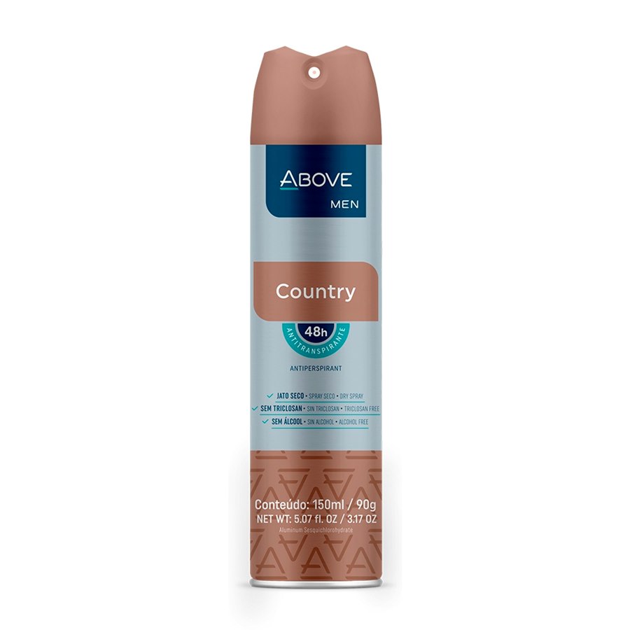 DESODORANTE ANTITRANSPIRANTE ABOVE MEN COUNTRY 150ML | Shopee Brasil