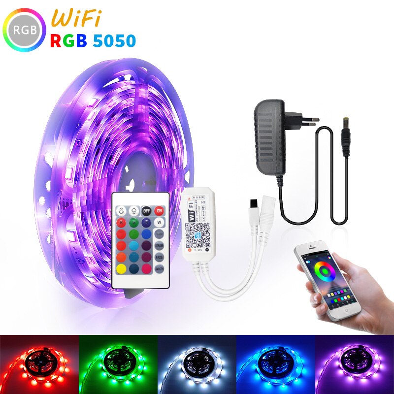 GBKOF Fita LED 5M 10M 15M 20M 2835 SMD 5050 RGB Luzes LED RGB Fita LED Fita LED flexível ...