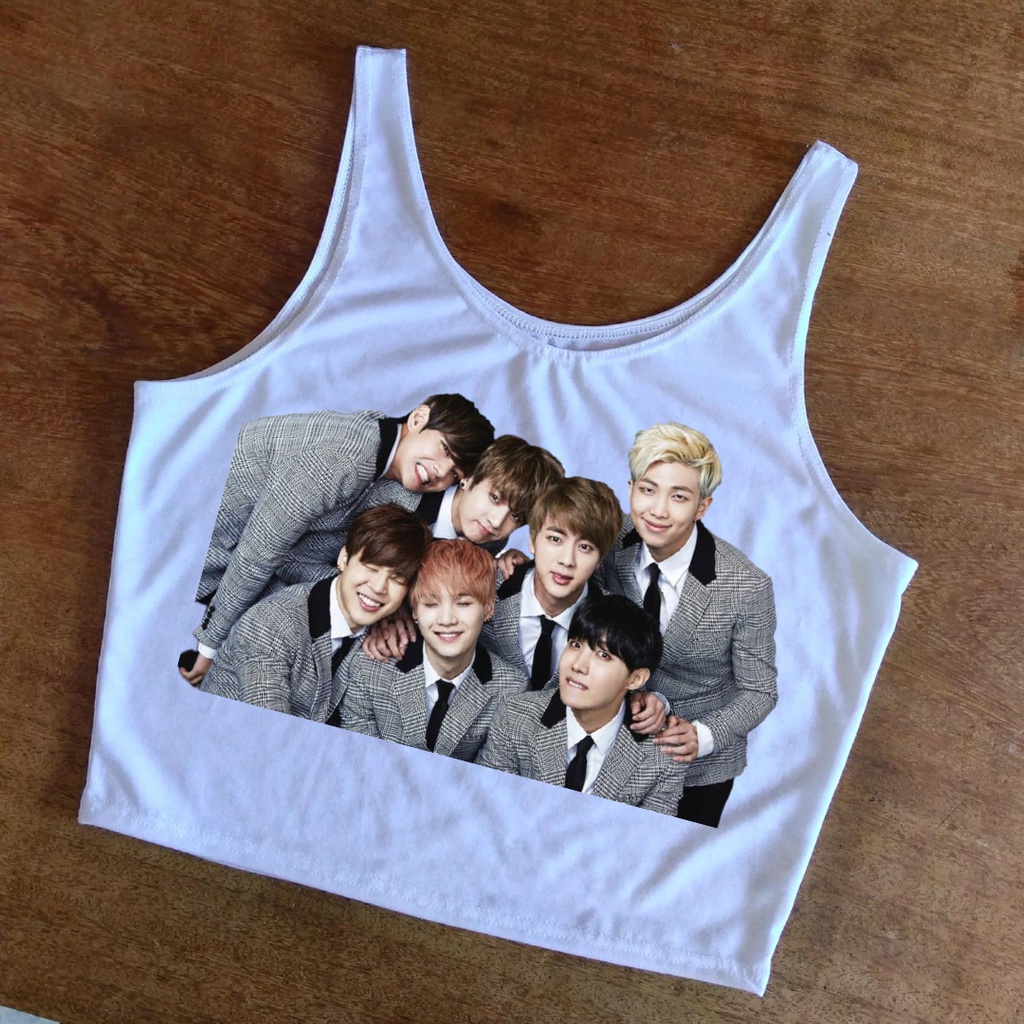 Cropped do BTS turma de Cinza - Feminina | Shopee Brasil