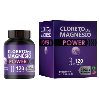 Kit 20 Unidades Cloreto de Magnésio Power 120 Capsulas Concentrado Treonato Dimalato Quelato ...