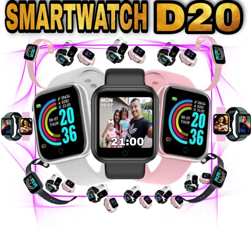 Smartwatch D20 Atualizado | Shopee Brasil