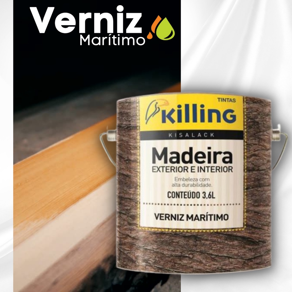Verniz para madeira externo e interno Brilhante Cores Clássicas - 3,6L ...