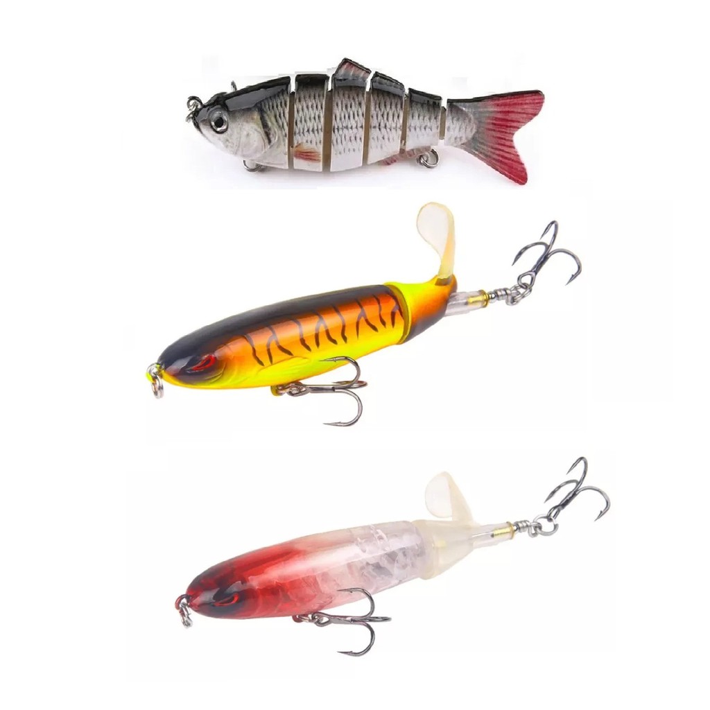 Kit Isca Artificial Lambari Articulado + 2 Whopper Popper! | Shopee Brasil