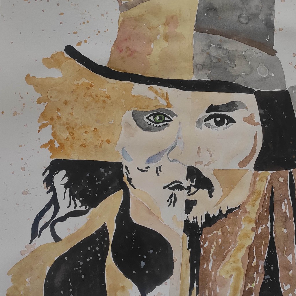 John Deep Personagens _ Pintura sobre papel A2 60 x42 cm | Shopee Brasil