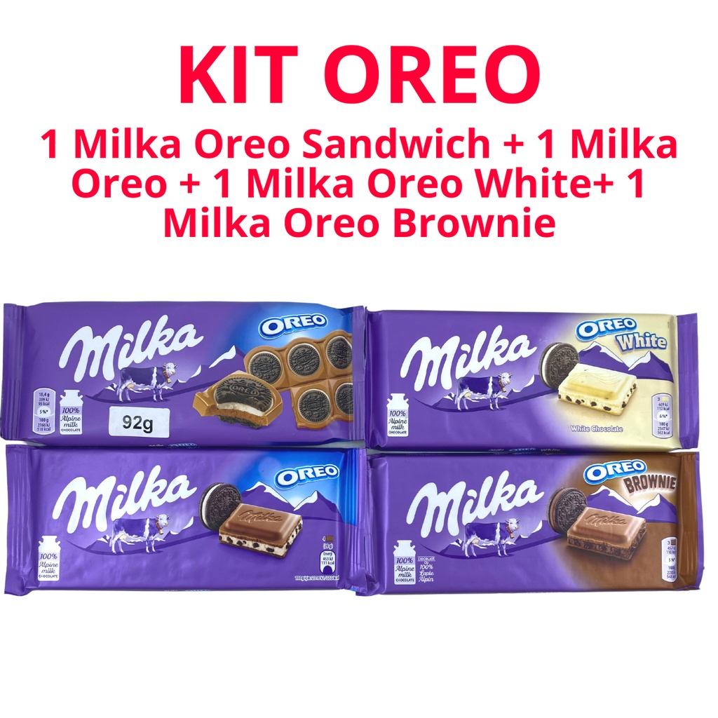 Kit Combo Milka Oreo - Oreo Sandwich, Oreo Tradicional, Oreo Branco ...