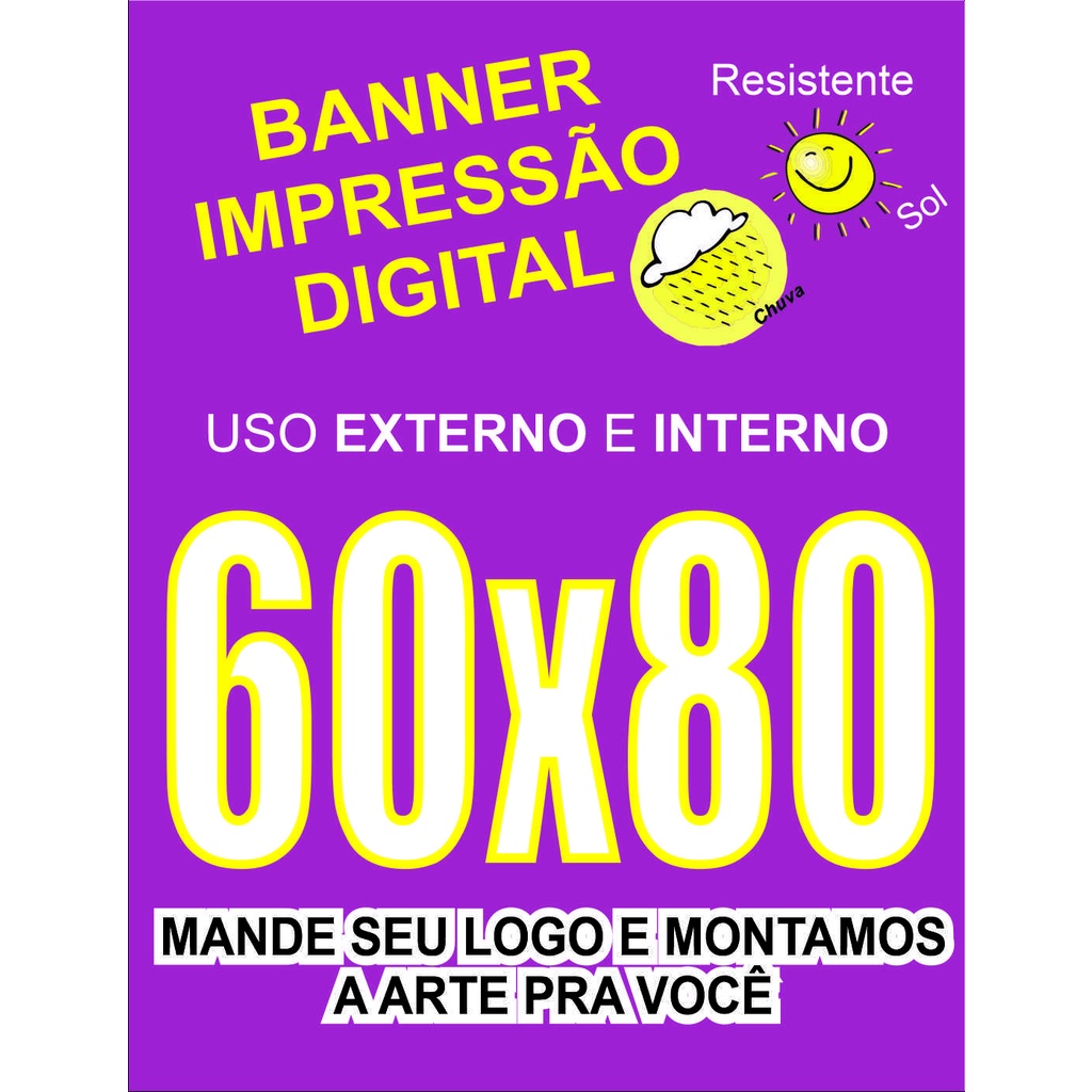 banner lona 80x60 digital impressa brilho | Shopee Brasil