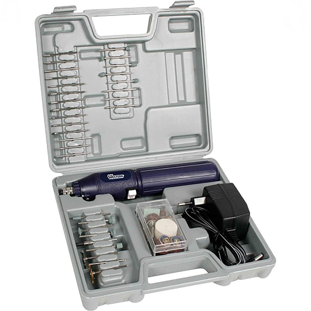 Micro Retifica Com 62 Pcs Western + Kit 20 Pontas Diamantadas | Shopee ...