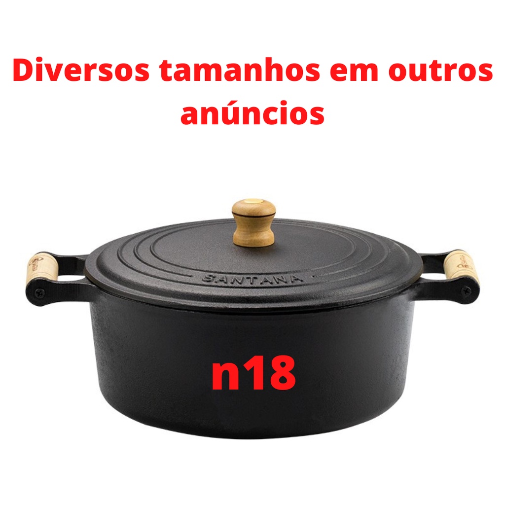 Panela De Ferro Caçarola de Ferro Fundido com Tampa de Ferro 2l n18 ...