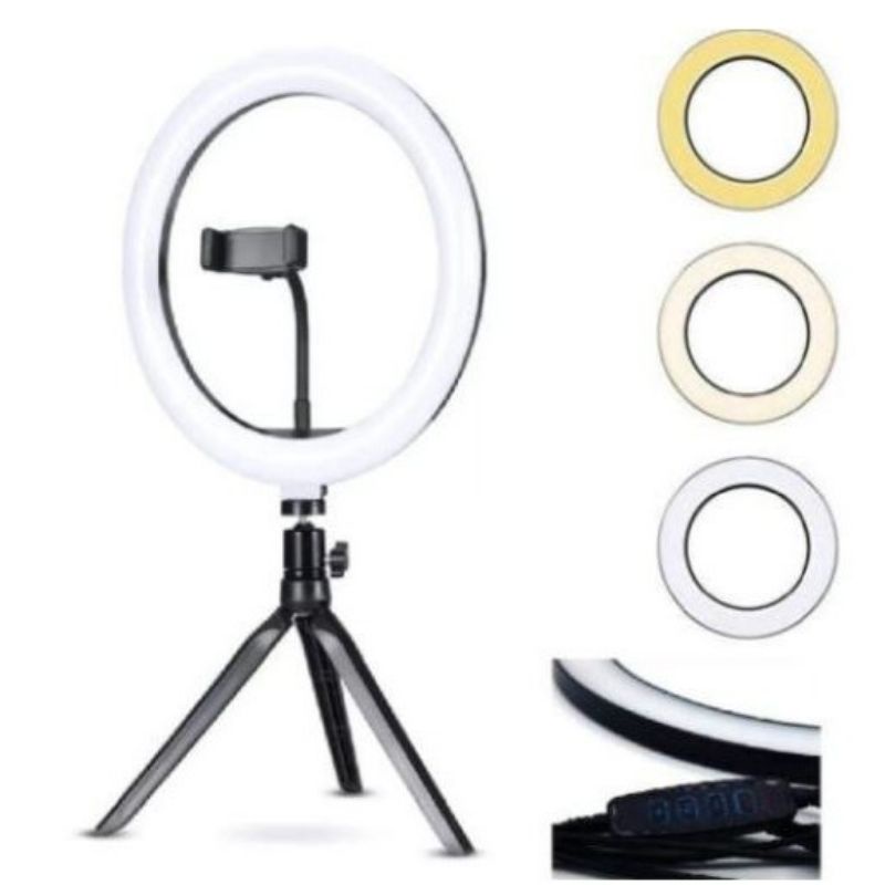 Anel Iluminador LED Flexível Ring Light de Mesa com Suporte Celular Universal 8 polegadas 20cm ...