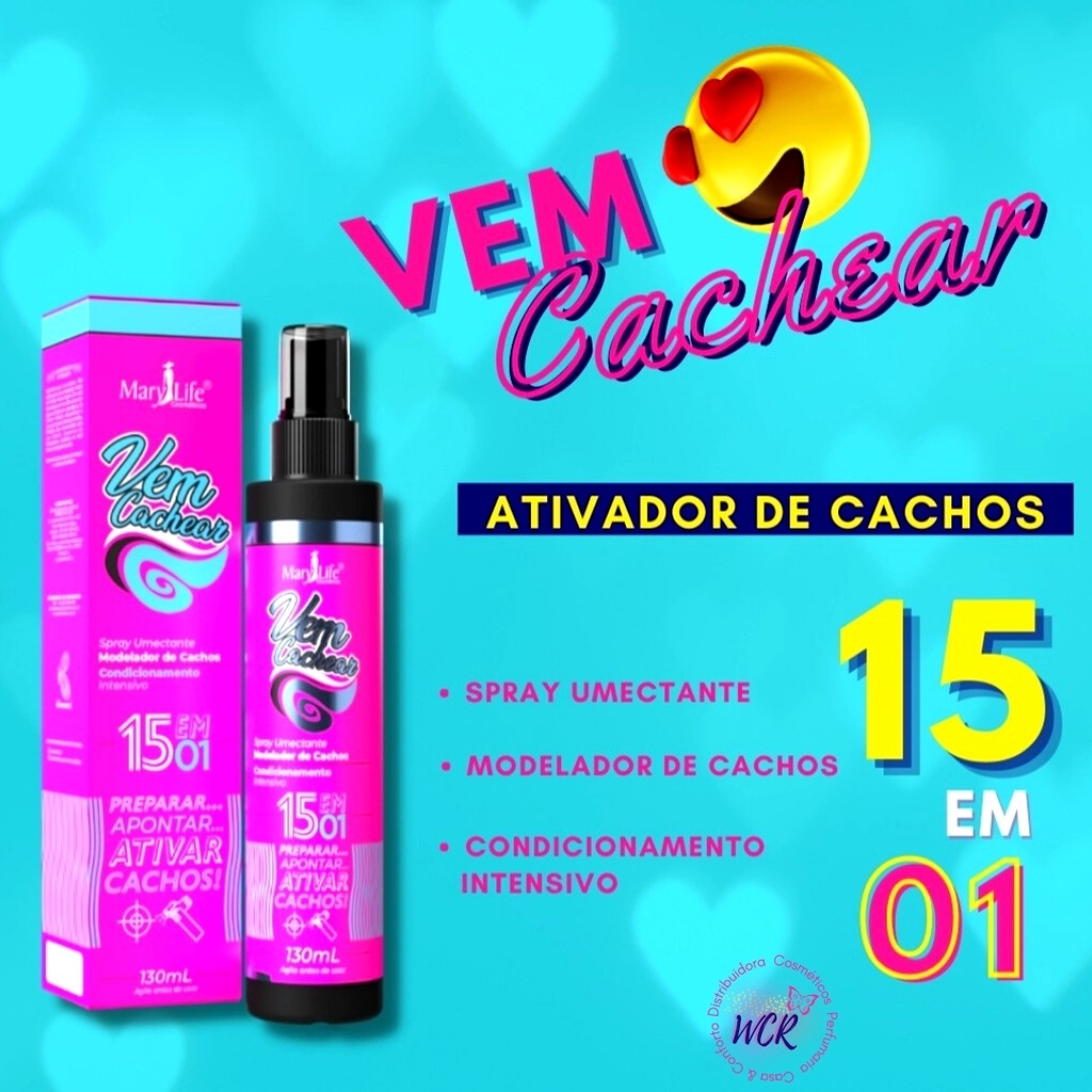 Spray Ativador De Cachos Vem Cachear | Shopee Brasil