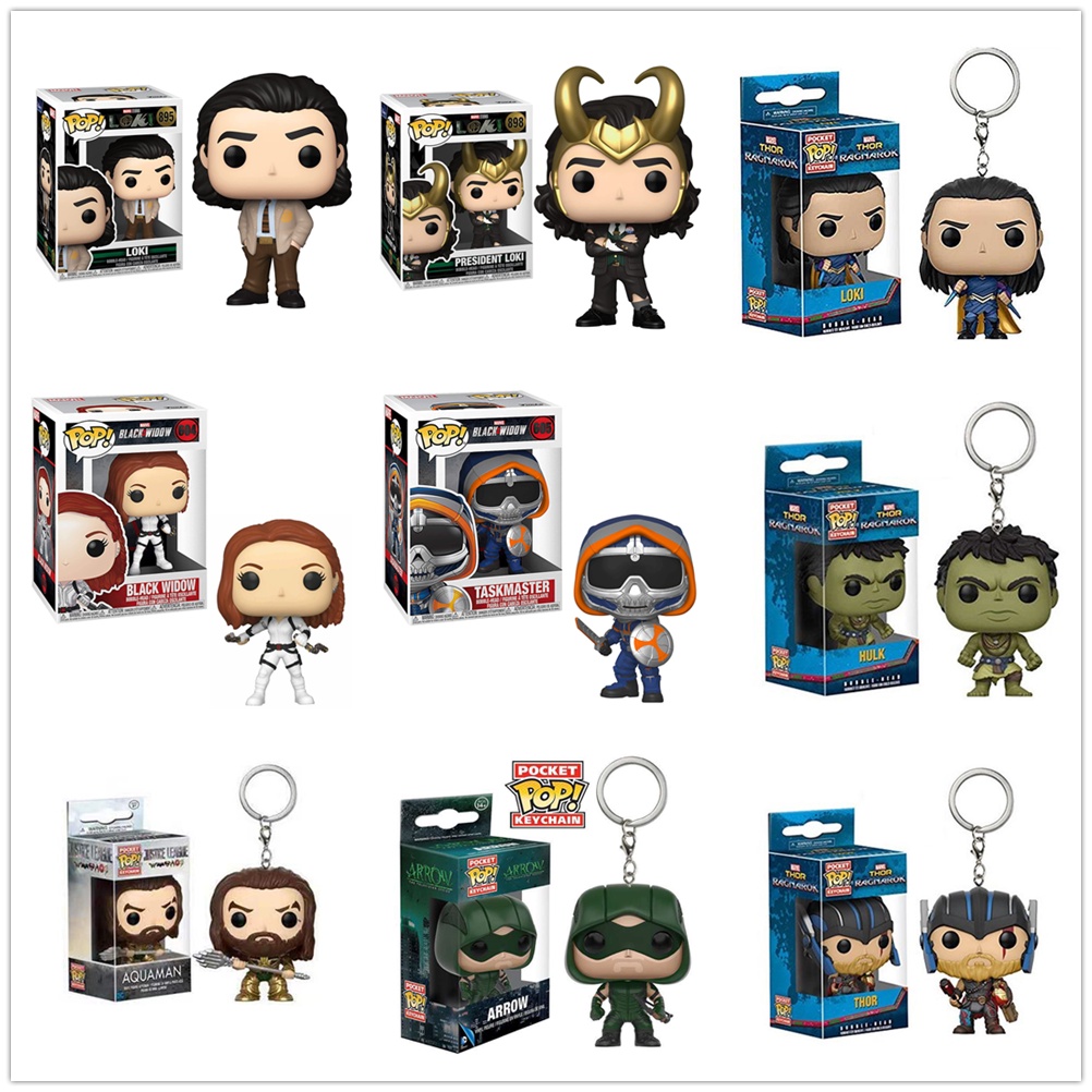 Funko POP Chaveiro Vingadores Black Widow Loki Taskmas Superman | Shopee Brasil