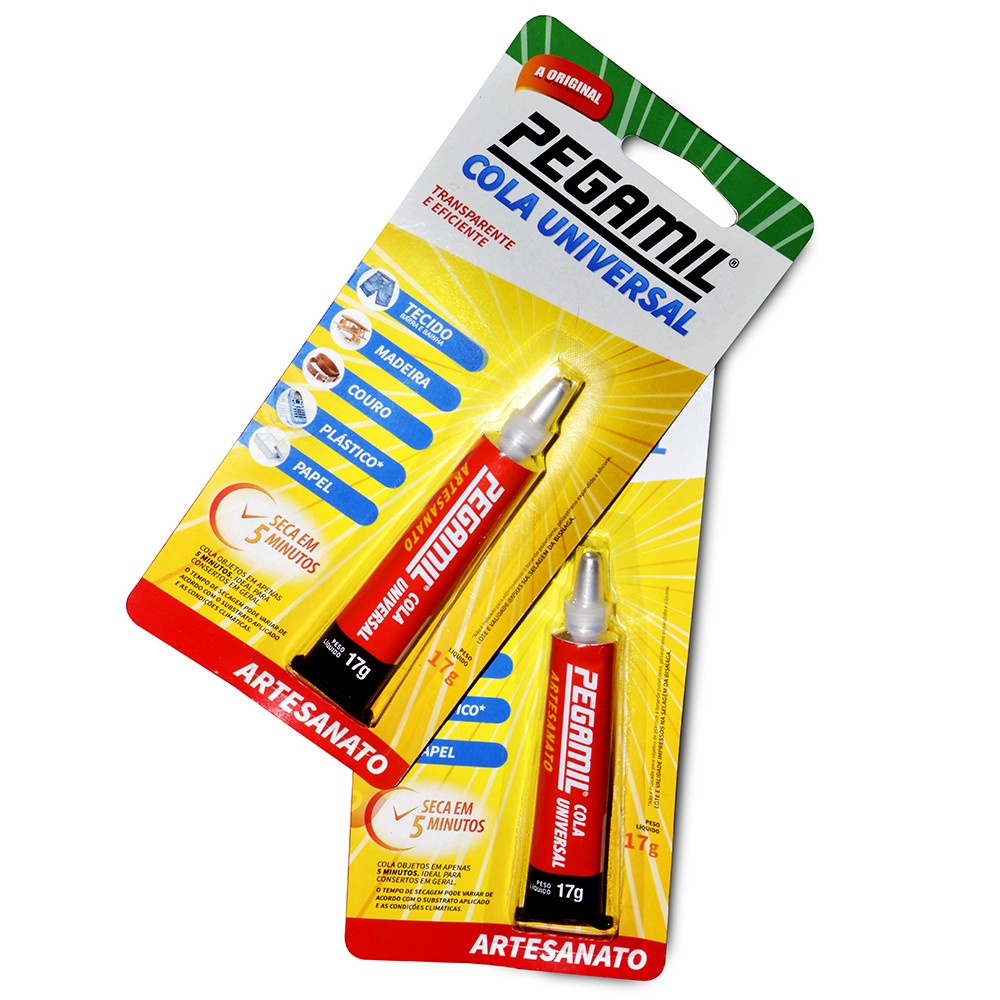 Cola Universal 17g Pegamil sem tolueno | Shopee Brasil