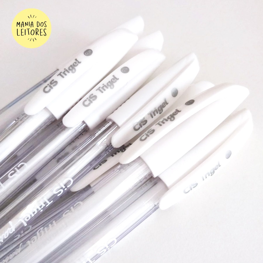 Caneta Gel Branca CiS Trigel 0.8mm | Shopee Brasil