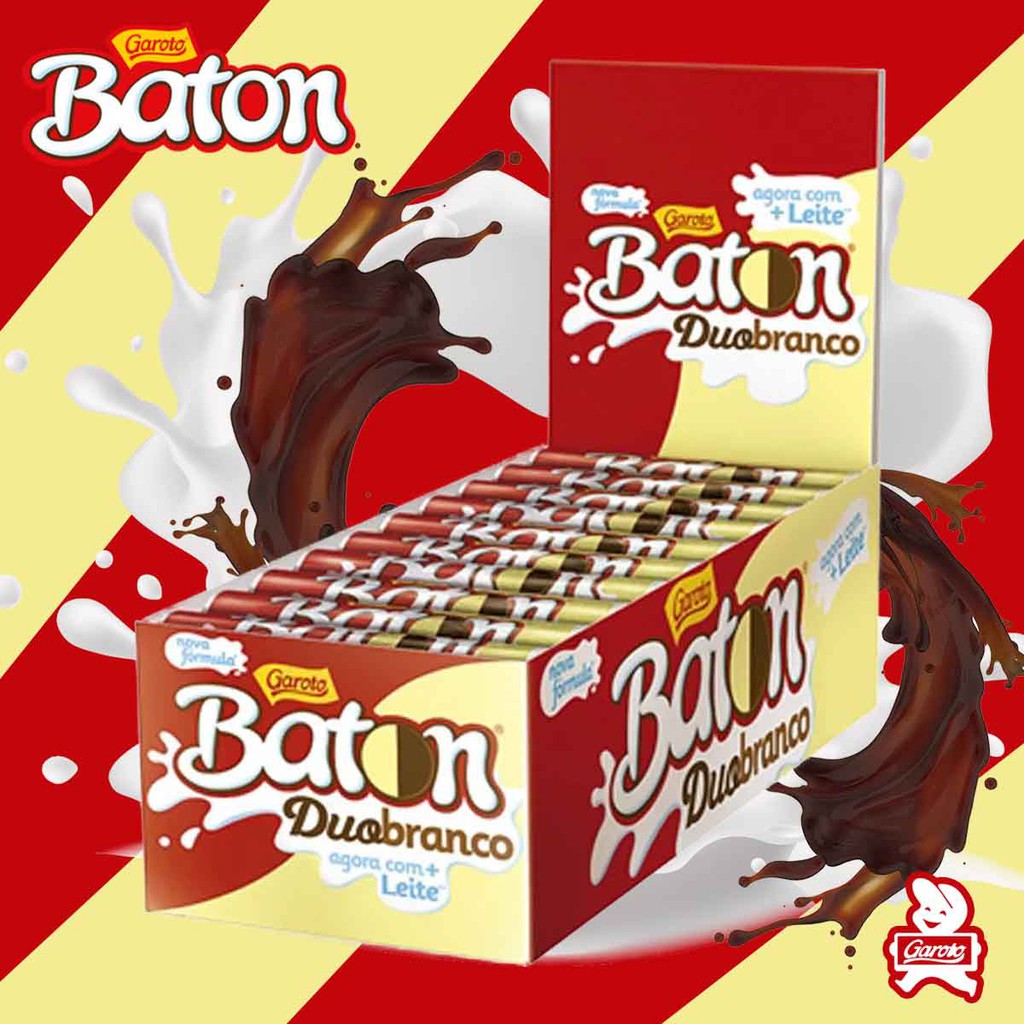 Chocolate Baton Duo 16g c/30 Garoto | Shopee Brasil