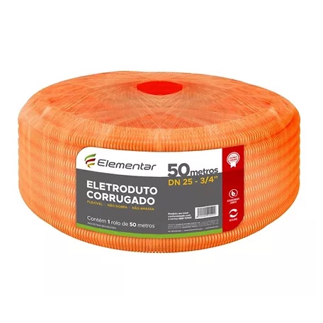Eletroduto rolo 25 metros 1 polegada 32mm ou 3/4 25mm Corrugado ...