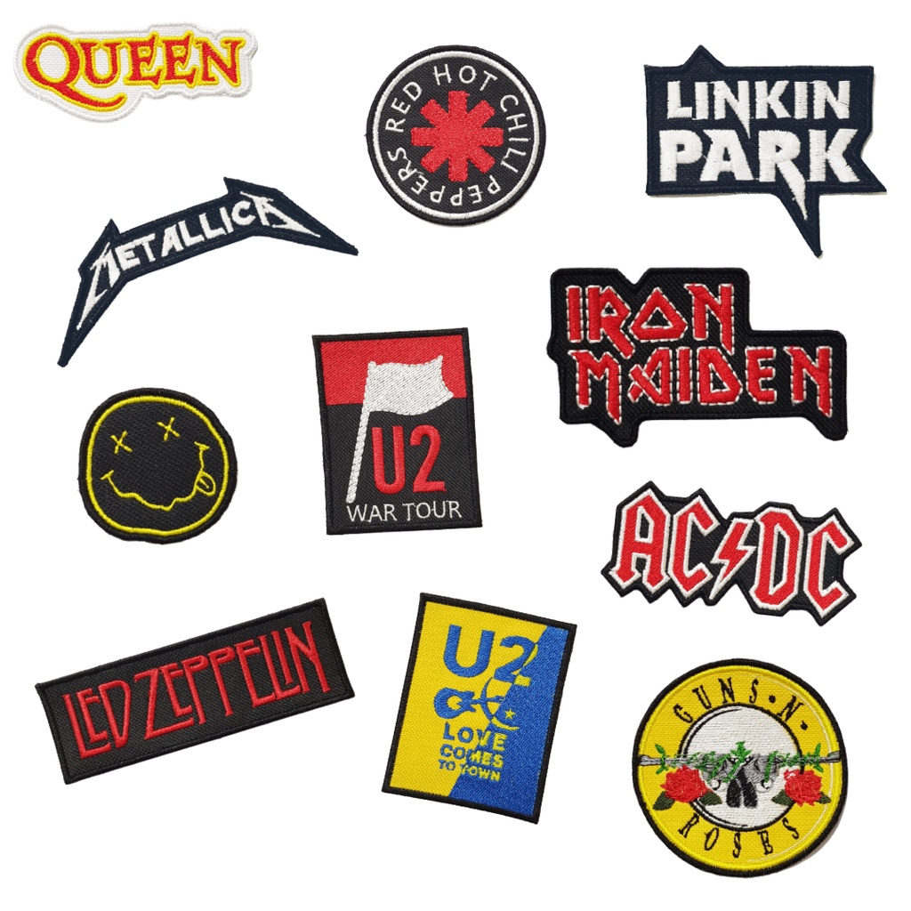 Patch Bordado Termocolante Bandas de Rock - Corre Que Ta Baratinho