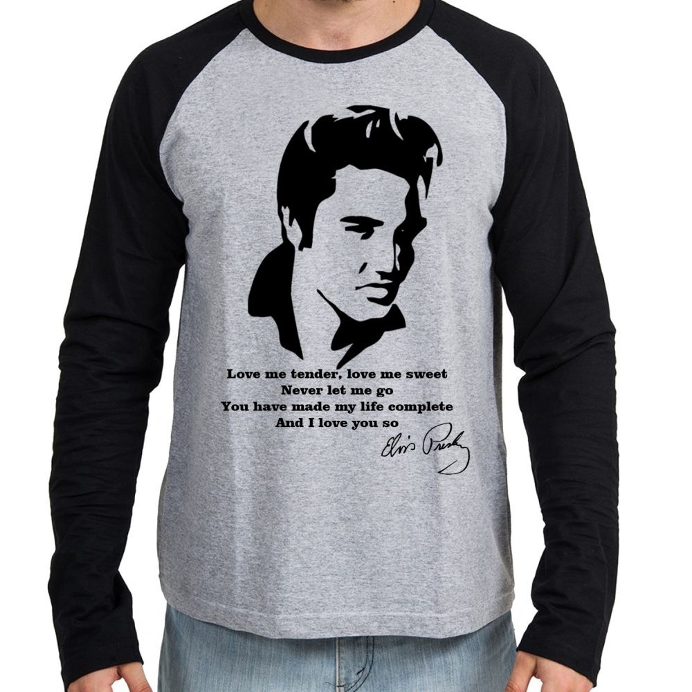 Camiseta Manga Longa Elvis Presley Love me tender | Shopee Brasil