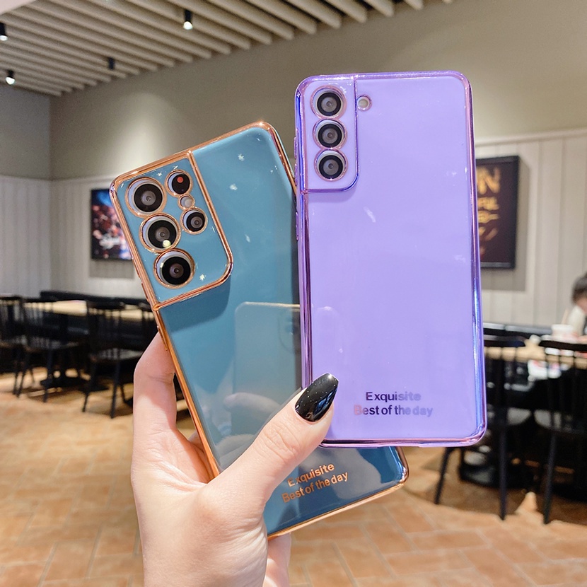 Pronta Entrega Para Samsung Galaxy S21 S20 Ultra Plus FE S10 Luxo Chapeamento Espelho Caso De ...