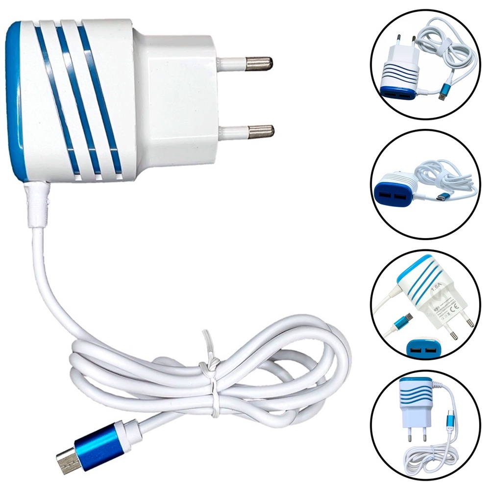 Carregador De Celular Cabo V8 Rápido Smart 3.1A Com 2 Portas USB ...