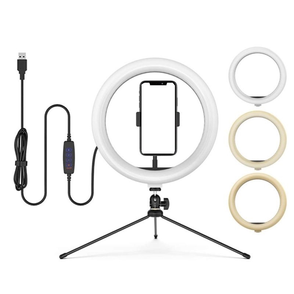 Ring Light Led RGB Iluminador Colorido 10 Polegadas 26cm + Tripé 2,1m ...
