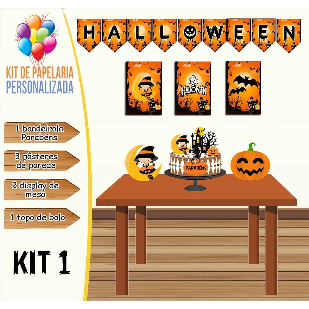 Kit Festa Halloween Personalizado | Shopee Brasil