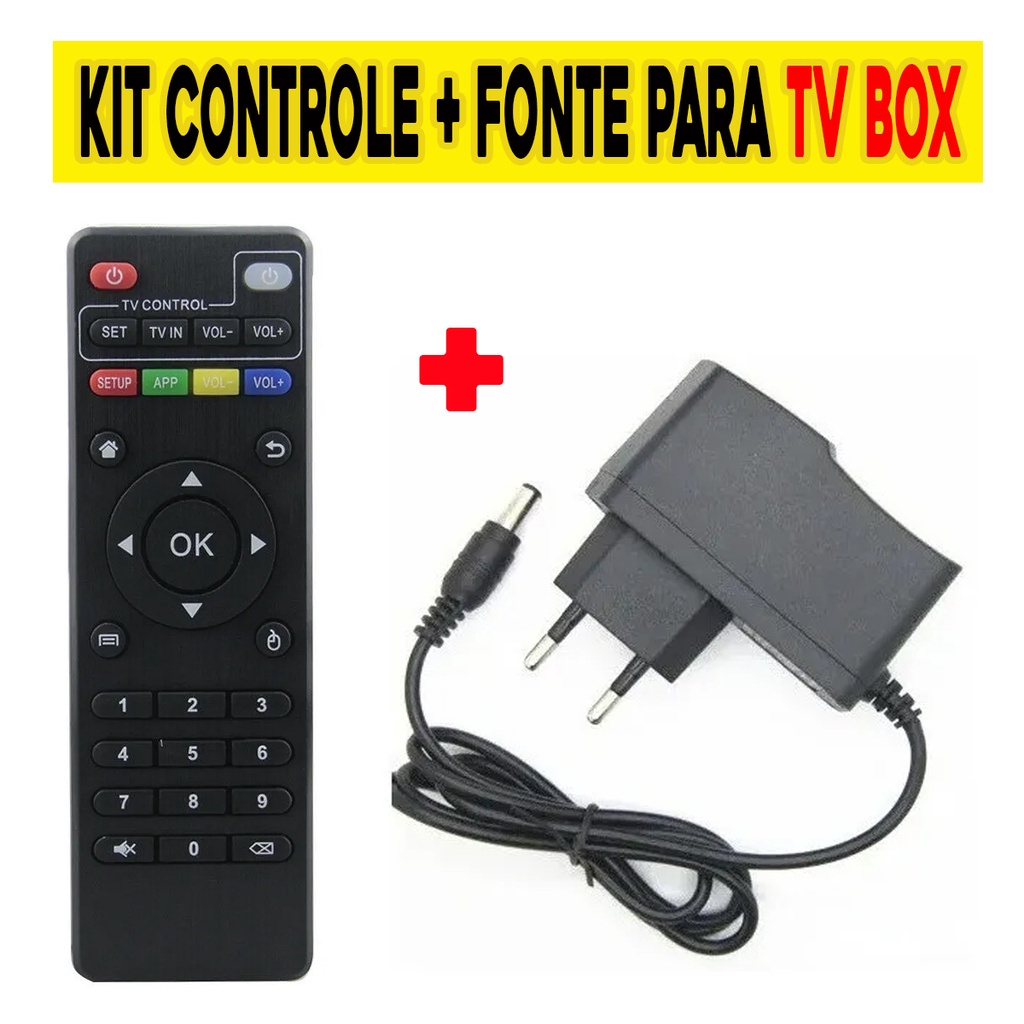 Controle + Fonte Para TV Box 4K MXQ MX9 5G Super Pro Original Vários ...