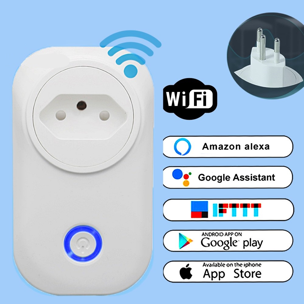 Tomada Inteligente Smart Wifi Automação Comando de voz Bivolt Alexa ...