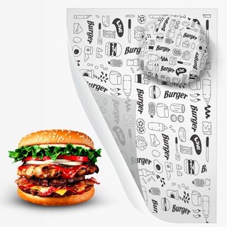 Papel Acoplado 30x38 Embalagem Para Lanche, Burguer, Fastfood ...