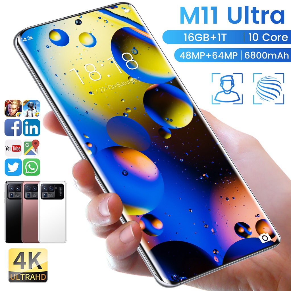 Smartphone M11 Ultra 5G 8GB + 256GB Tela De 6,7 Polegadas - Escorrega o ...