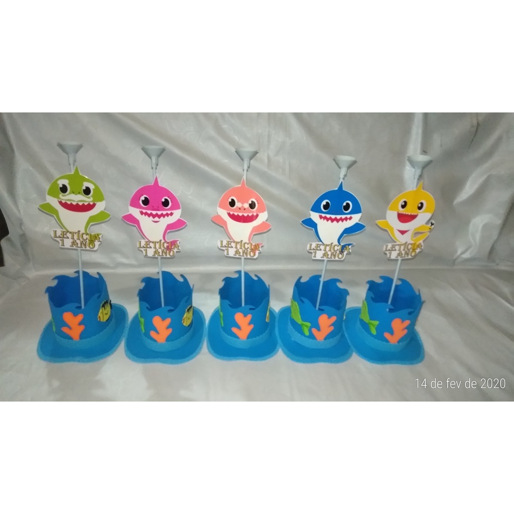 6 unidades - Centro de Mesa - Baby Shark | Shopee Brasil