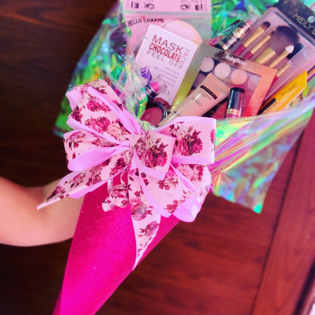 Buquê de maquiagem completo kit maquiagem com pincel buque para presente amigo secreto presente ...