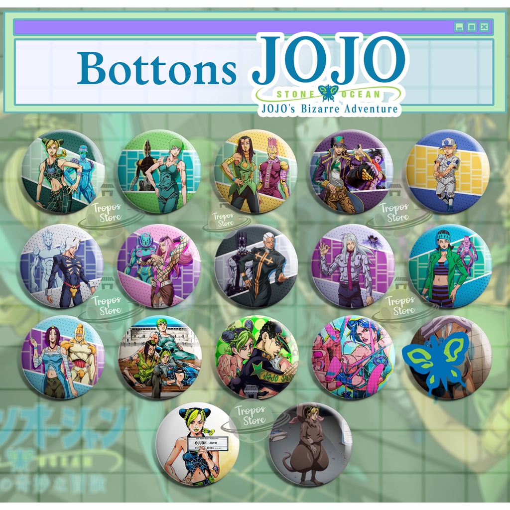 Bottons Jojo Stone Ocean - Jojo's Bizarre Adventure Parte 6 - Jolyne ...