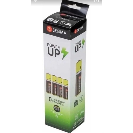 Pilha Power Up AA comum Tubo C/60 Unidades - Segma | Shopee Brasil