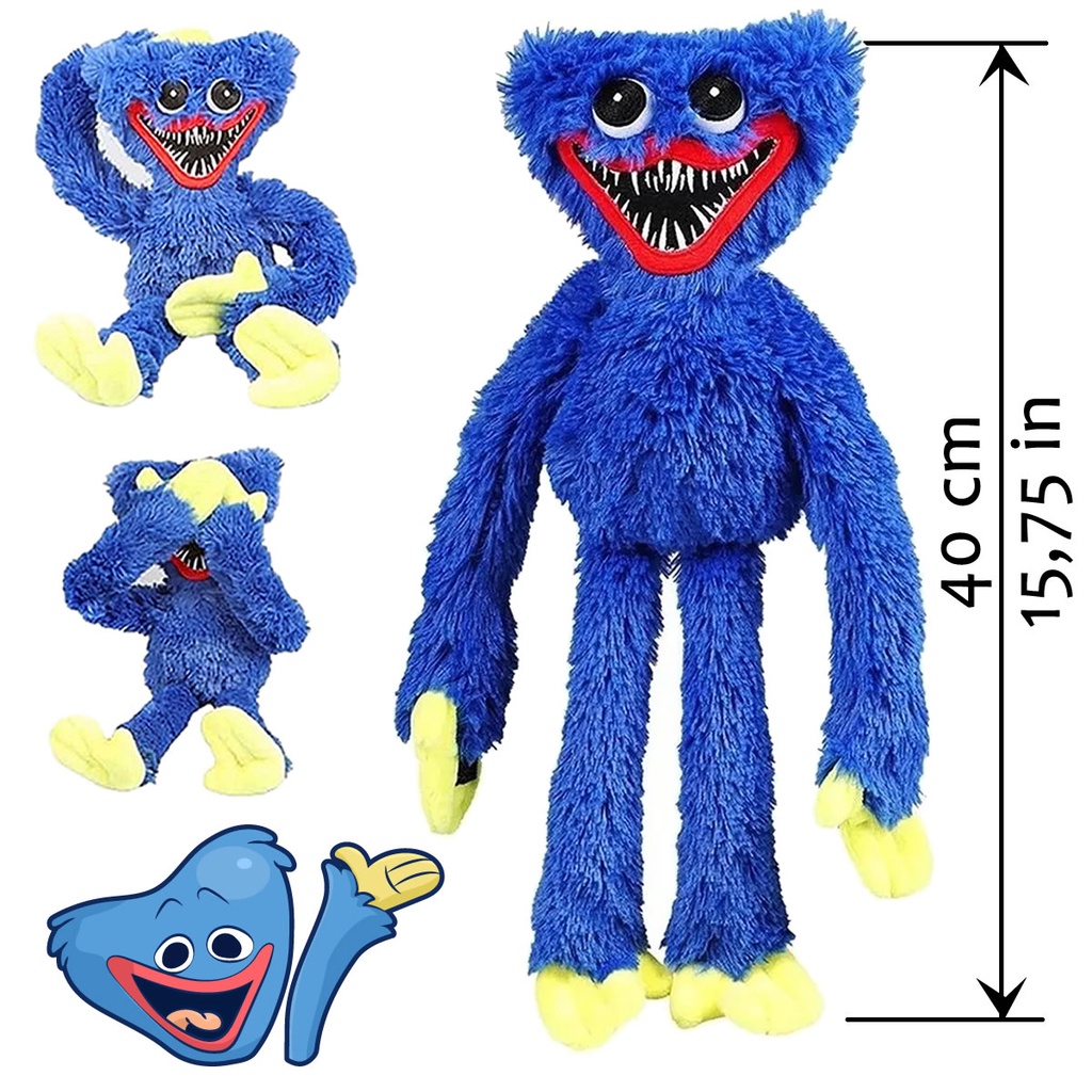 Huggy Wuggy Boneco Azul Pelucia Playtime Pop Time No Brasil | Shopee Brasil