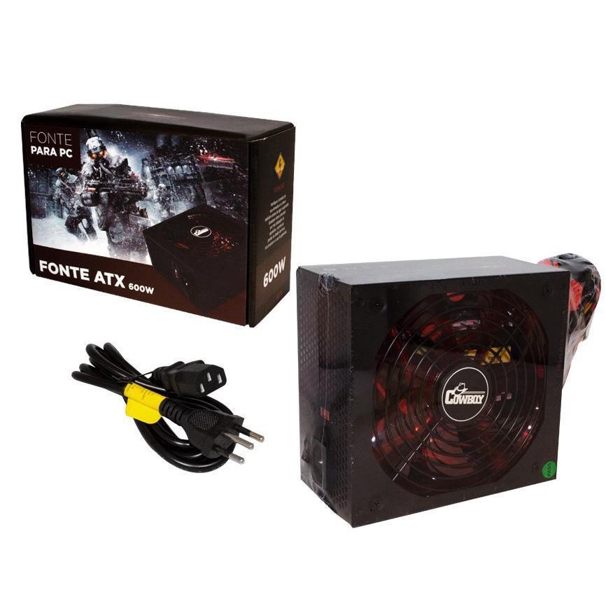 Fonte Atx 600W Reais Gamer Ultra Silenciosa Pc Bivolt Com Led | Shopee ...