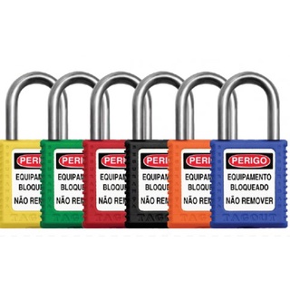 CADEADO LOTO DE BLOQUEIO 38MM HASTE CROMADA TAGOUT - AZUL | Shopee Brasil