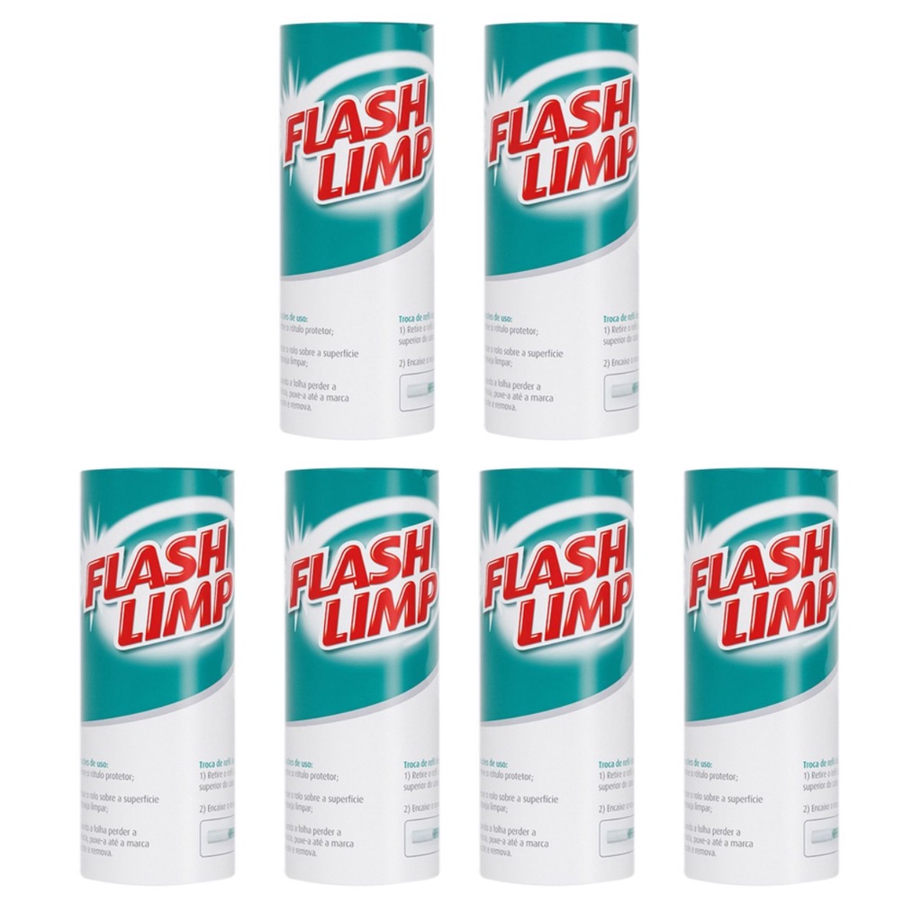 Kit c/ 6 Refil Mini Rolo Remove Pelos FlashLimp - 30 Folhas | Shopee Brasil