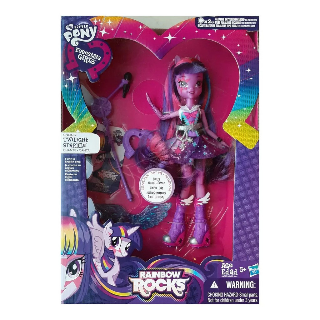 Boneca My Little Pony Equestria Girls Rainbow Rocks Twilight - Musical - Ela canta | Shopee Brasil