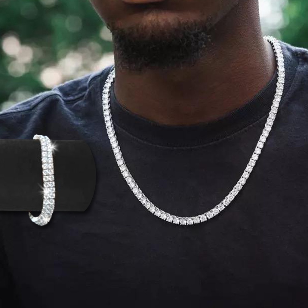 Kit Colar Ice chain Riviera 50cm Premium + Pulseira Ice cravejada Hip ...