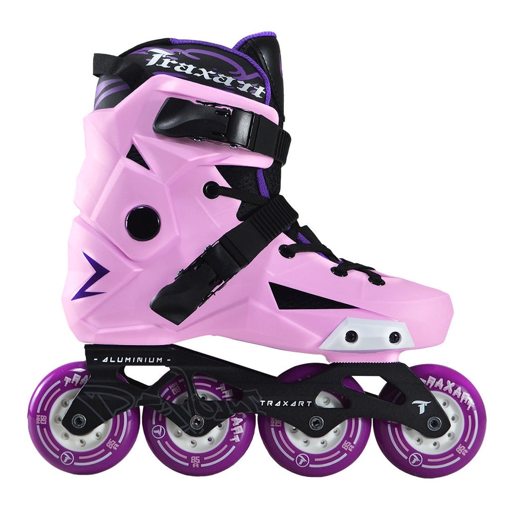 Patins Inline Freestyle Traxart Revolt Lilas - 80mm Abec-9 | Shopee Brasil